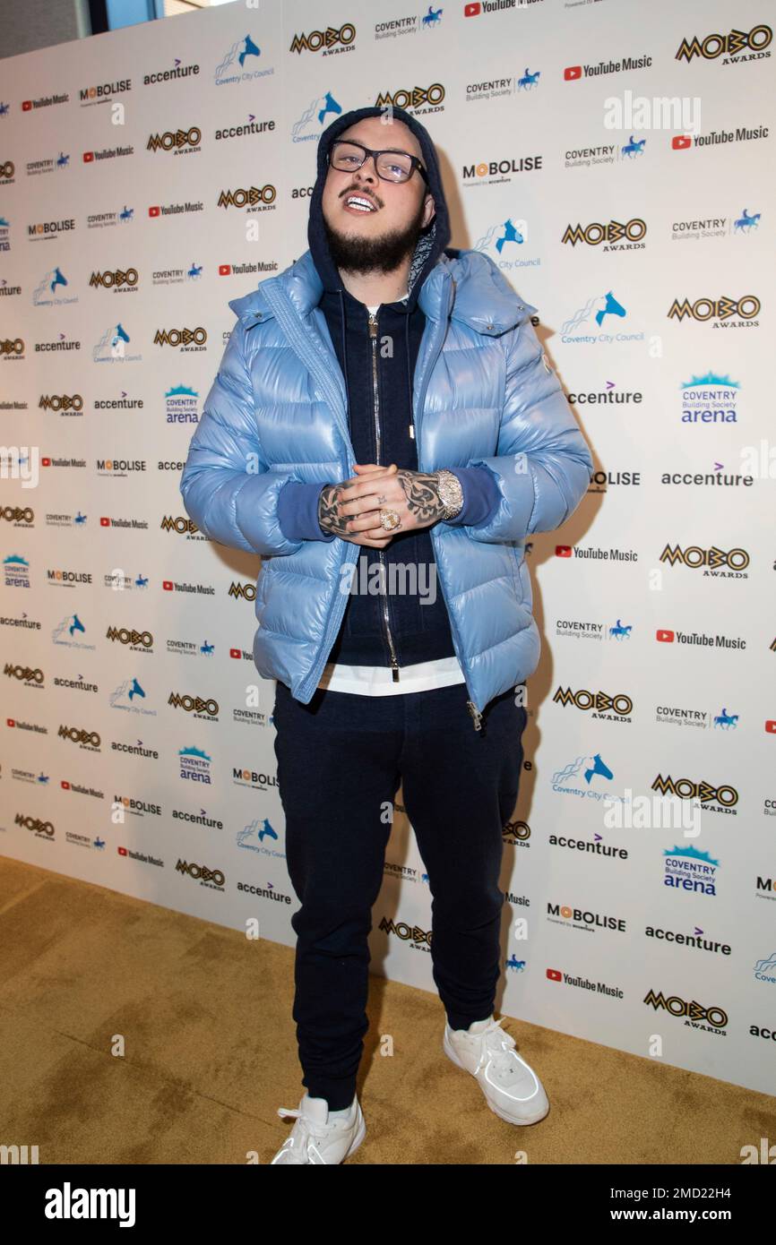 Potter Payper poses for photographers upon arrival at the MOBO Awards ...