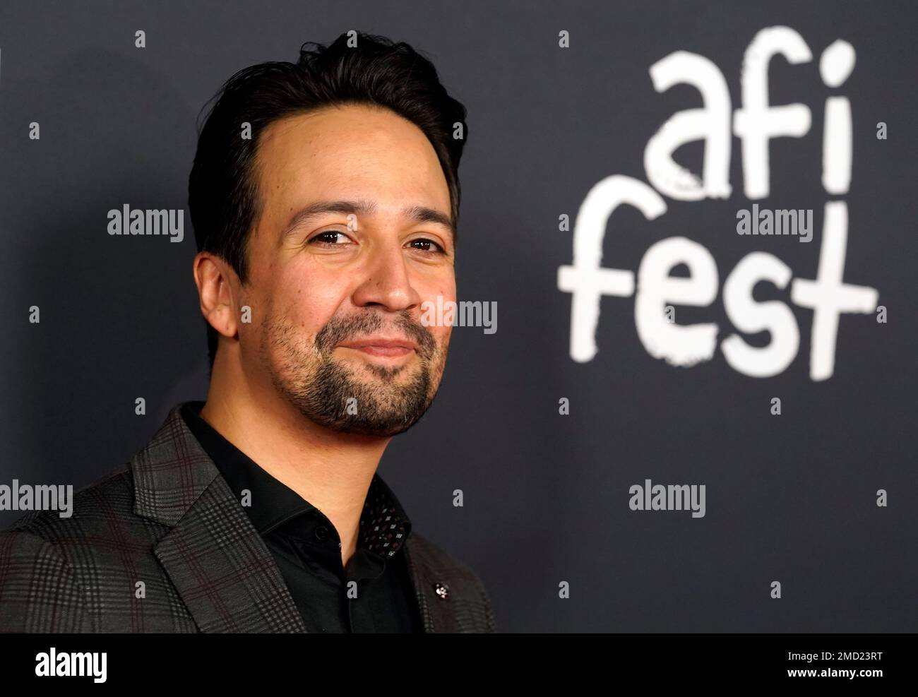 Lin-Manuel Miranda poses at the premiere of the film "tick, tick…BOOM ...