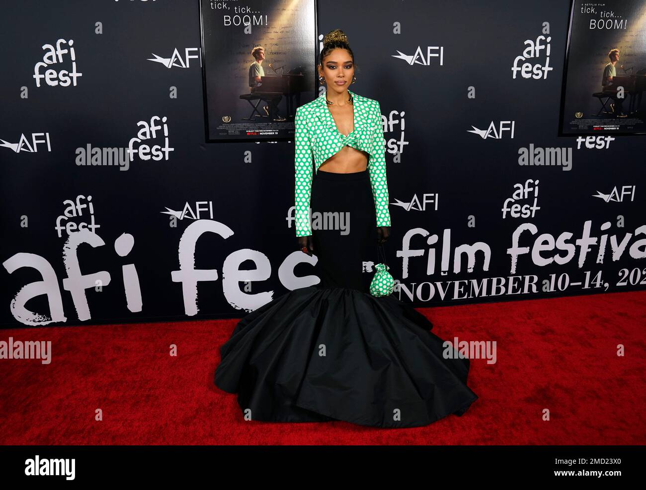 Alexandra Shipp poses at the premiere of the film "tick, tick…BOOM!" on ...