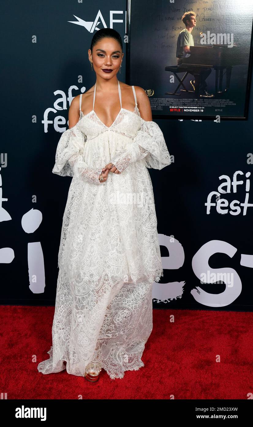 Vanessa Hudgens poses at the premiere of the film "tick, tick…BOOM!" on ...