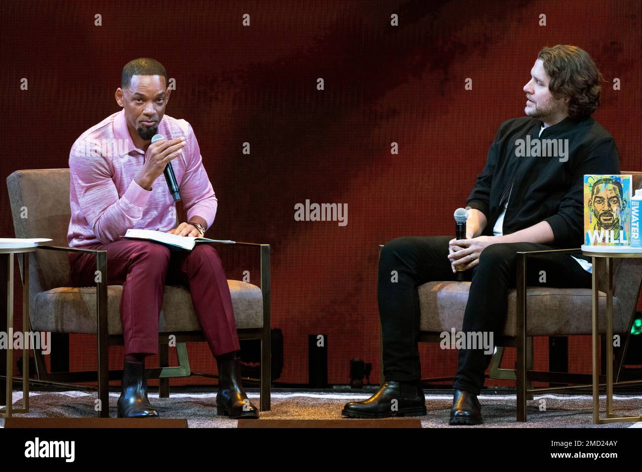 Will Smith speaks with Mark Manson during a tour to promote his new ...