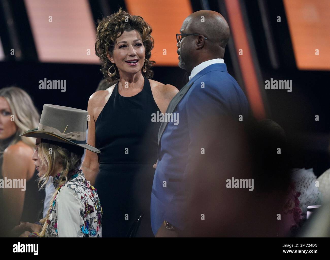 Amy Grant, left, and Darius Rucker appear in the audience at the 55th ...