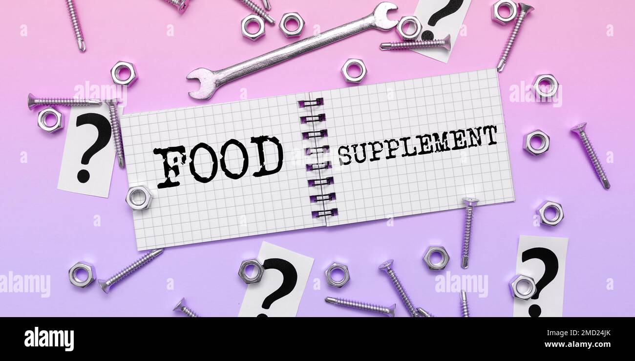 Sign displaying Food Supplement, Word Written on Conditions and ...