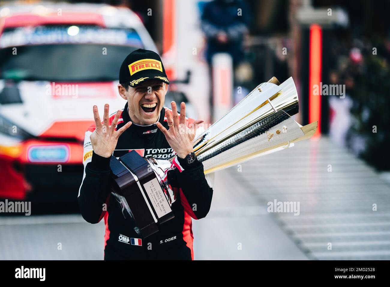 OGIER Sébastien (FRA), TOYOTA GR Yaris Rally1 Hybrid, podium, portrait ...