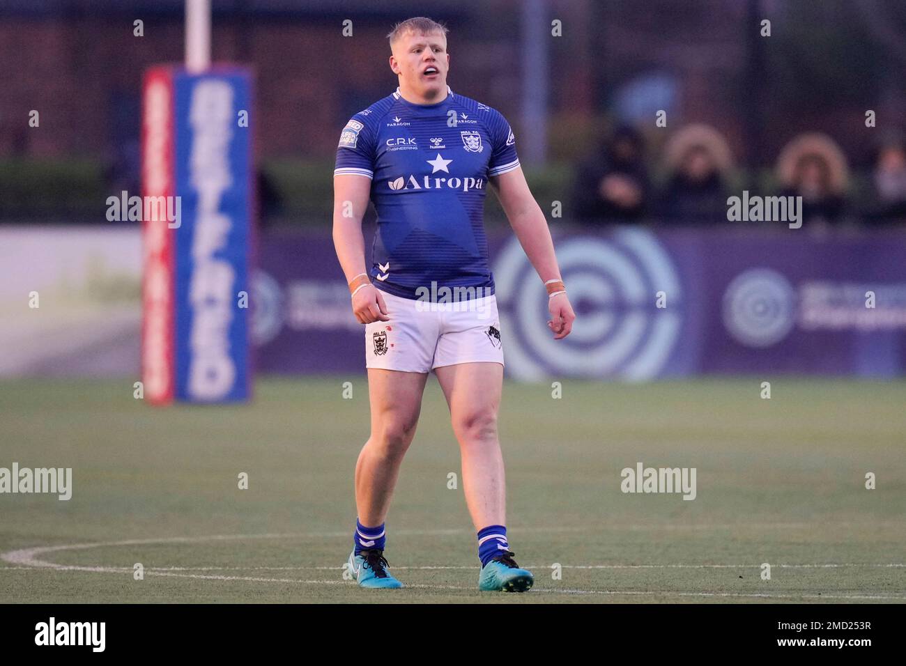 Matty Laidlaw #24 of Hull FC during the Rugby League Pre Season match ...