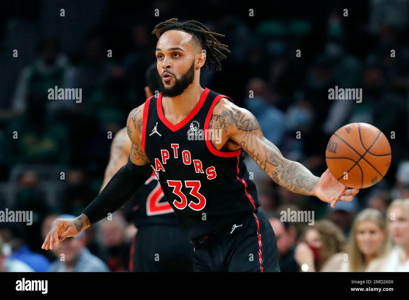 Toronto Raptors' Gary Trent Jr. plays against the Boston Celtics during ...