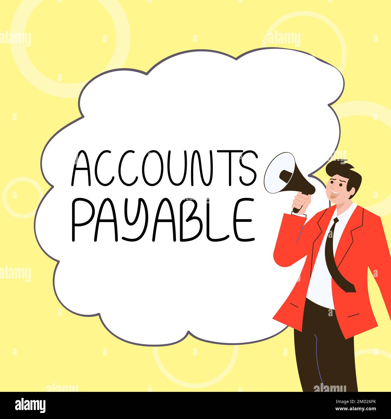 Sign displaying Accounts Payable. Word Written on money owed by a ...