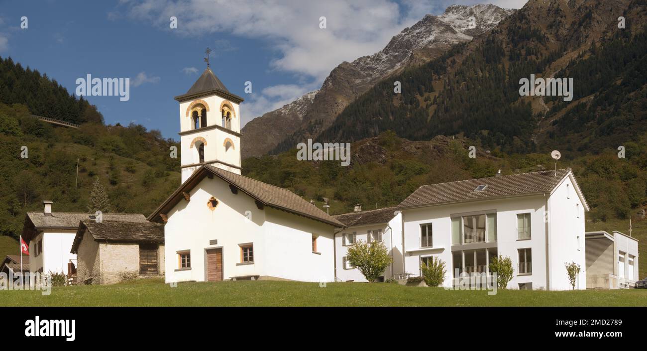 Chapel of Saint Giovanni Nepomuceno in Mesocco, Swiss Canton of Grisons Stock Photo - Alamy