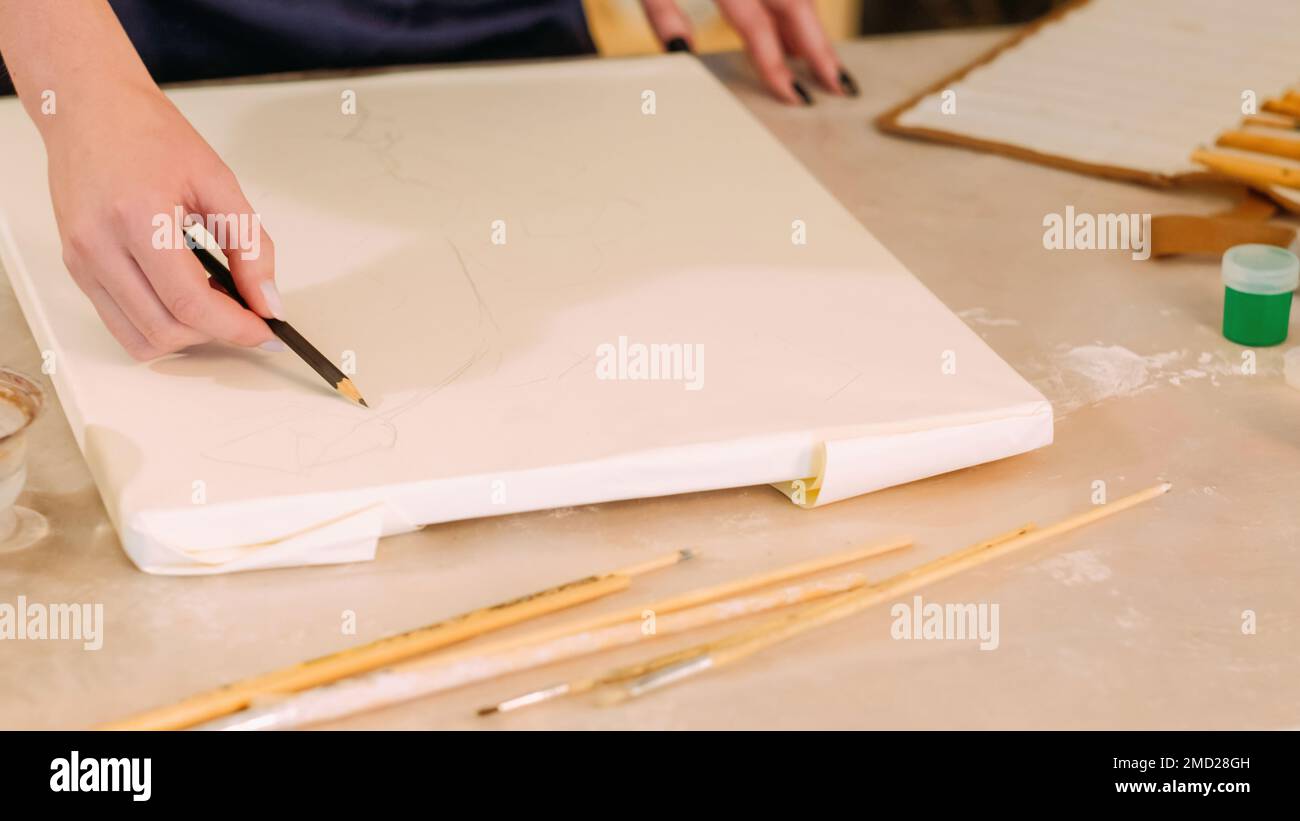 drawing art creative hobby artist hand sketching Stock Photo - Alamy