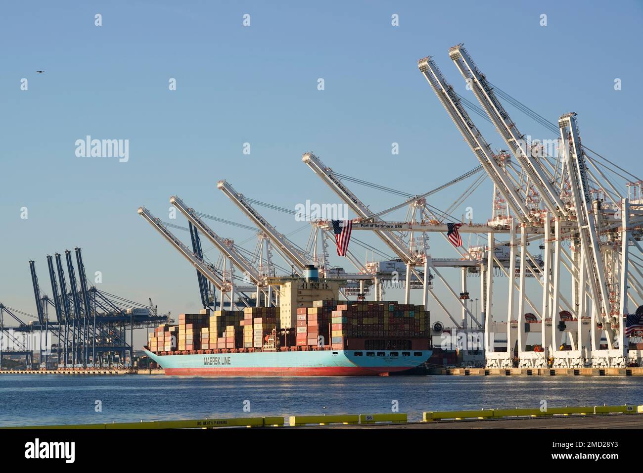 A ship is docked at the Port of Baltimore, Wednesday, Nov. 10, 2021 ...