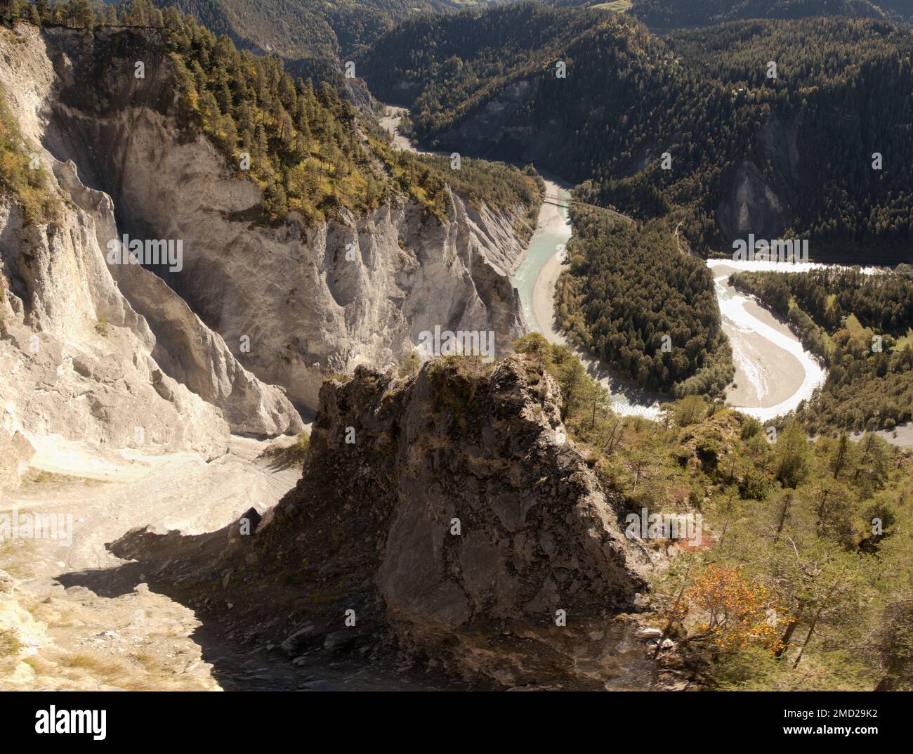 Section of the alpine Rhine gorge near Flims, Swiss Alps Stock Photo ...