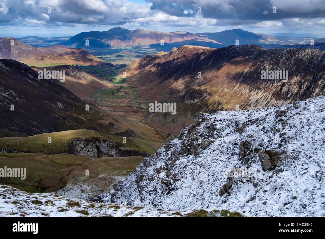 The Newlands Valley and Skiddaw Range from Dale Head, Lake District ...