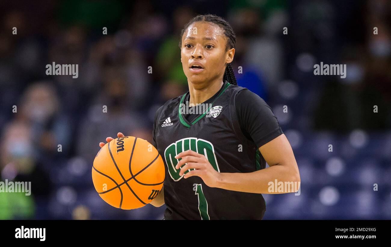 Ohio's Cece Hooks (1) during an NCAA basketball game against Notre Dame ...