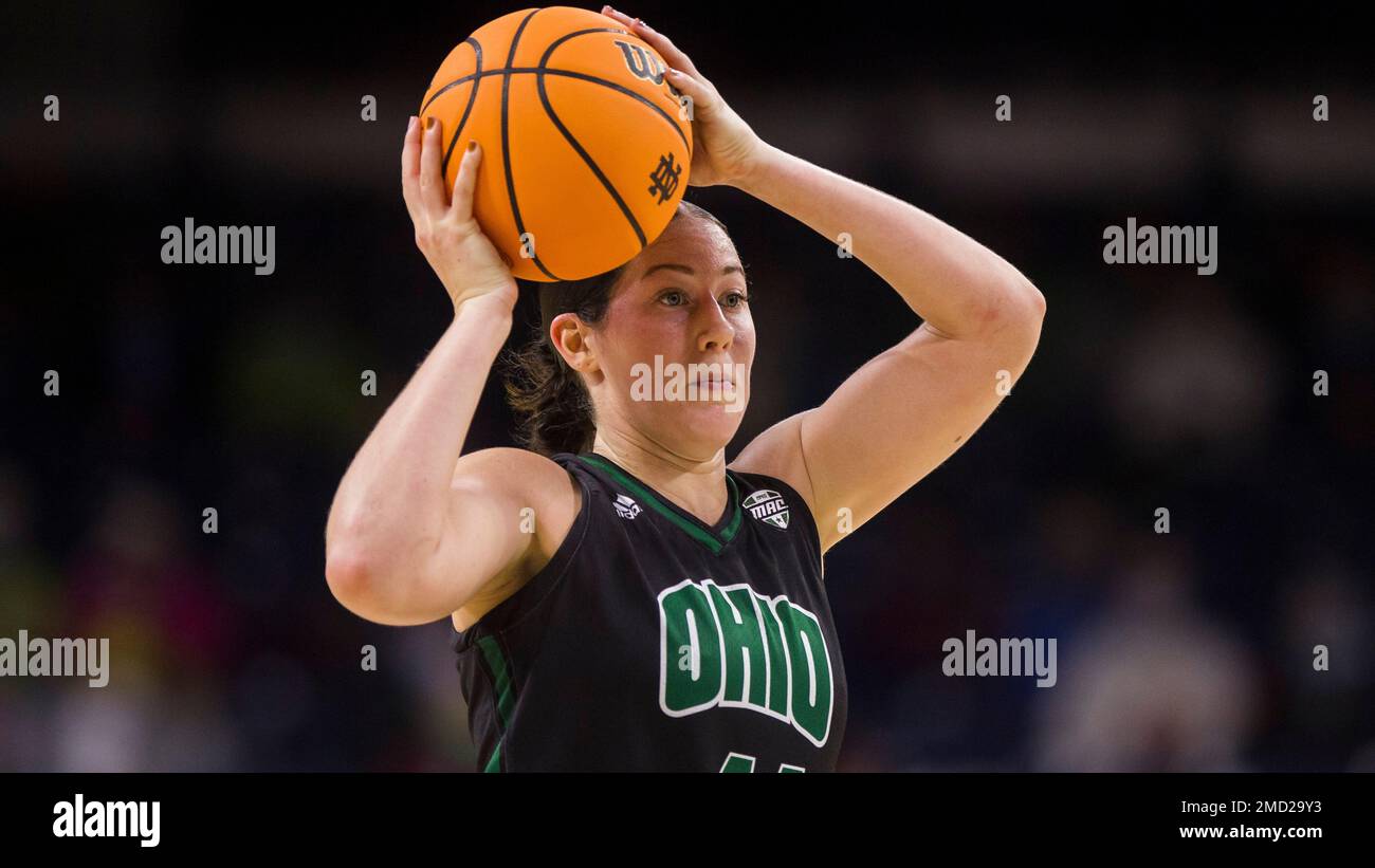 Ohio's Gabby Burris during an NCAA basketball game against Notre Dame ...
