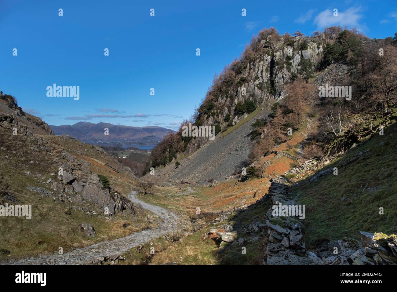 Castle Crag looking into Borrowdale, Borrowdale, Lake District National ...