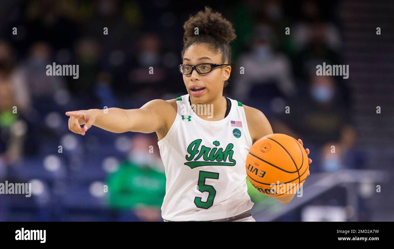 Notre Dame's Olivia Miles (5) during an NCAA basketball game against ...