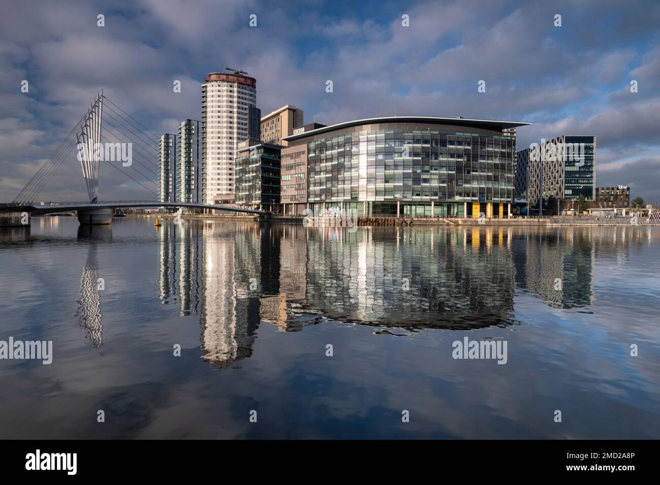 MediaCityUK, Media City Footbridge and BBC Studios, Salford Quays ...