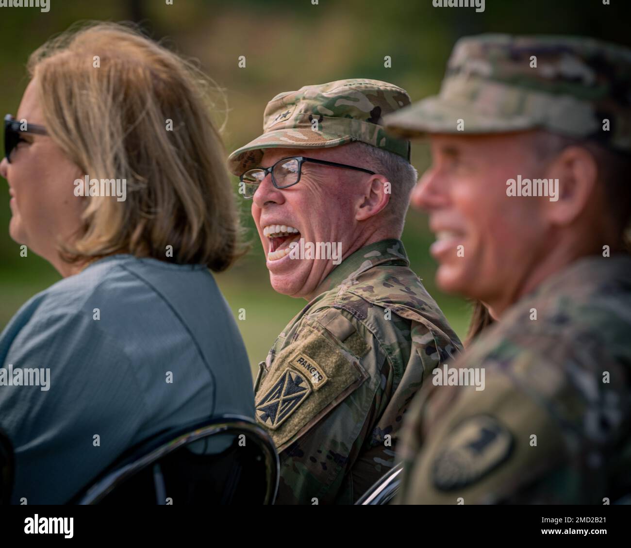U.S. Army Maj. Gen Greg Brady laughs at a joke made during U.S. Army ...