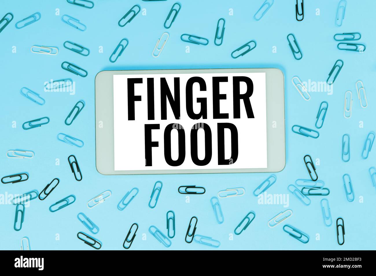 Inspiration showing sign Finger Food. Word Written on products and ...
