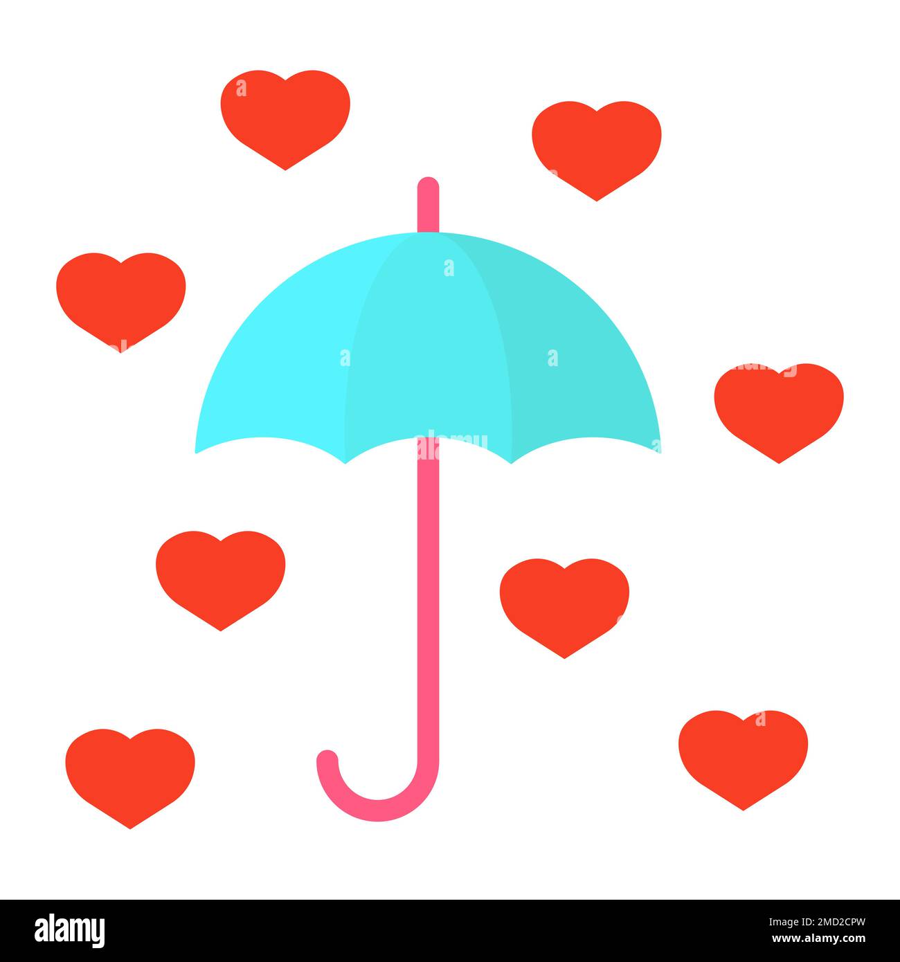 Love Umbrella flat icon, valentines day and romantic, hearts sign ...