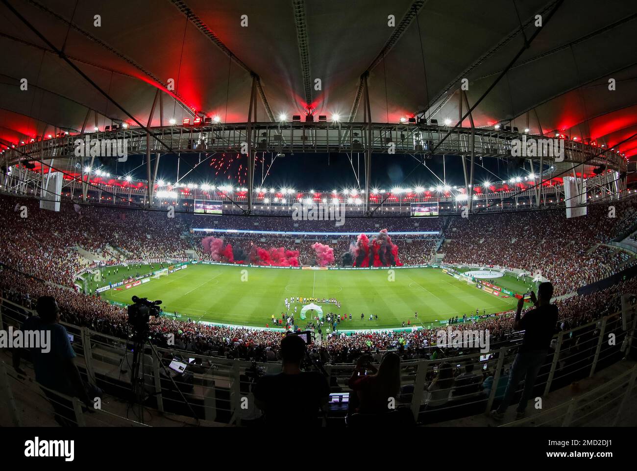 Maracanã stadium full of Flamengo soccer fans. Traditional football ...