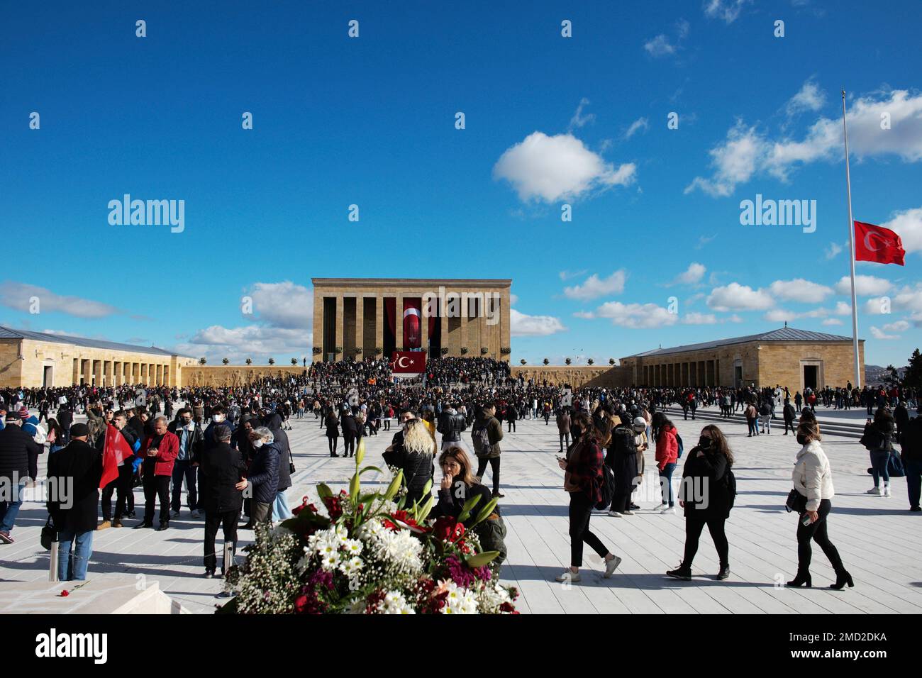 People visit the mausoleum of modern Turkey's founder, Mustafa Kemal Ataturk, during a memorial ...