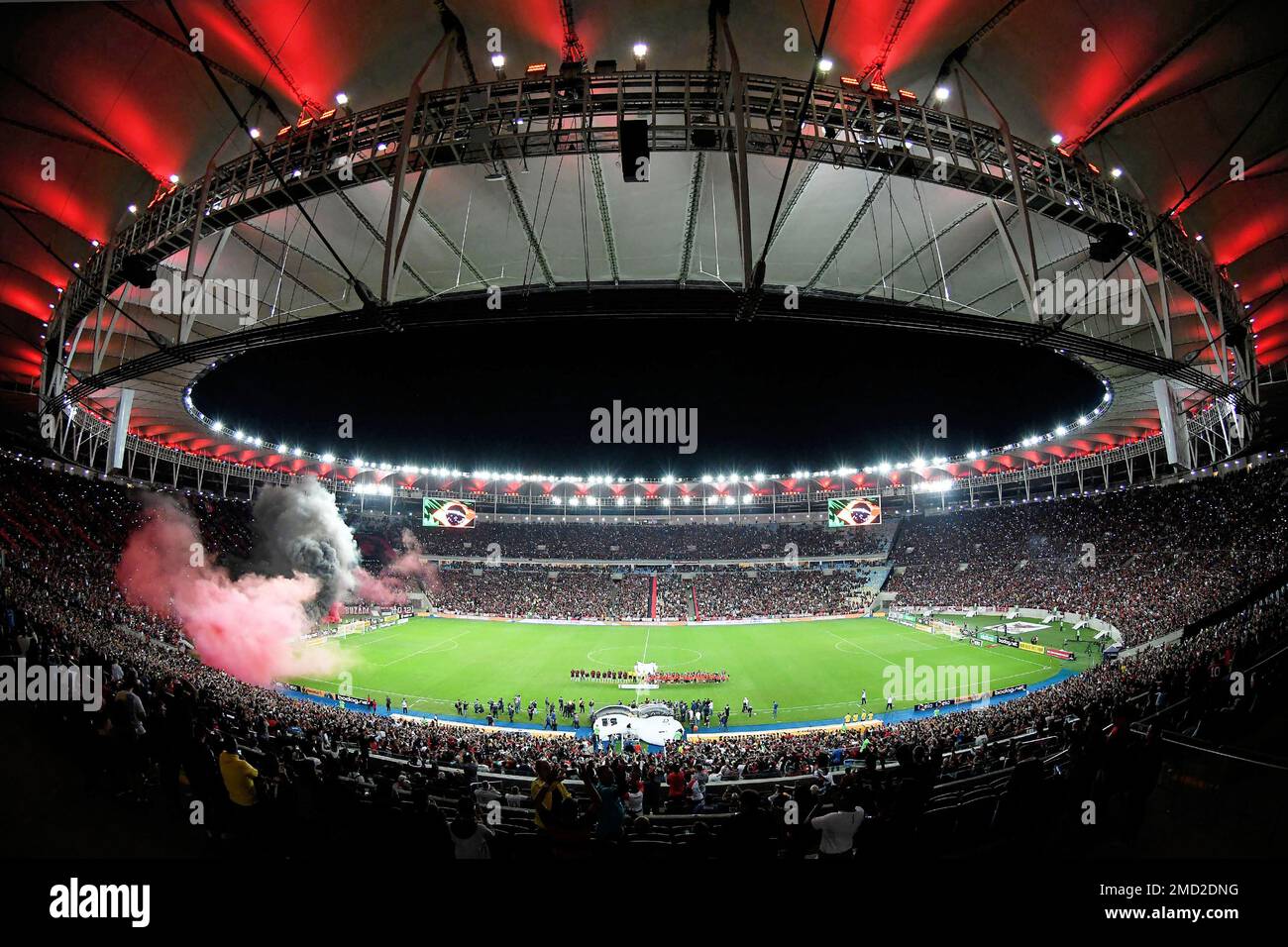 Maracanã stadium full of Flamengo soccer fans. Traditional football ...