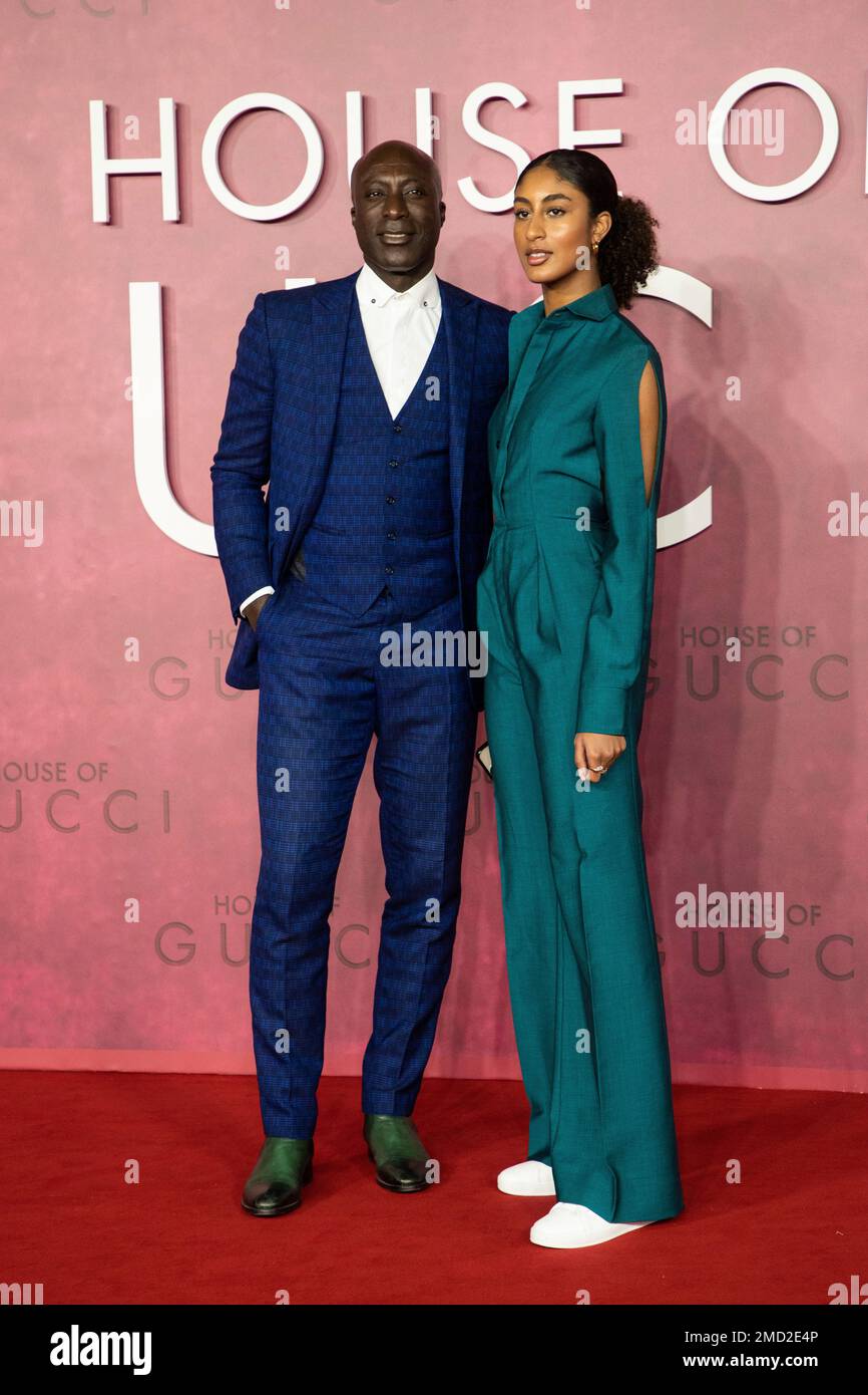 Ozwald Boateng, left, and Emilia Boateng pose for photographers upon ...
