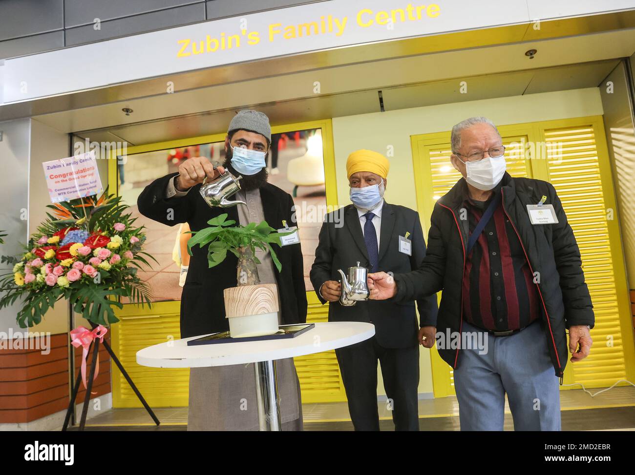 Opening ceremony for ZubinHH Family Centre, with (L to R) Chief Imam ...