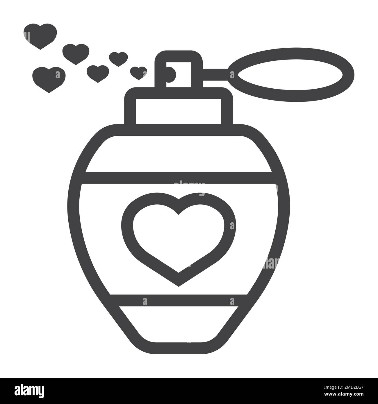 Love perfume with hearts line icon, valentines day and romantic, love ...