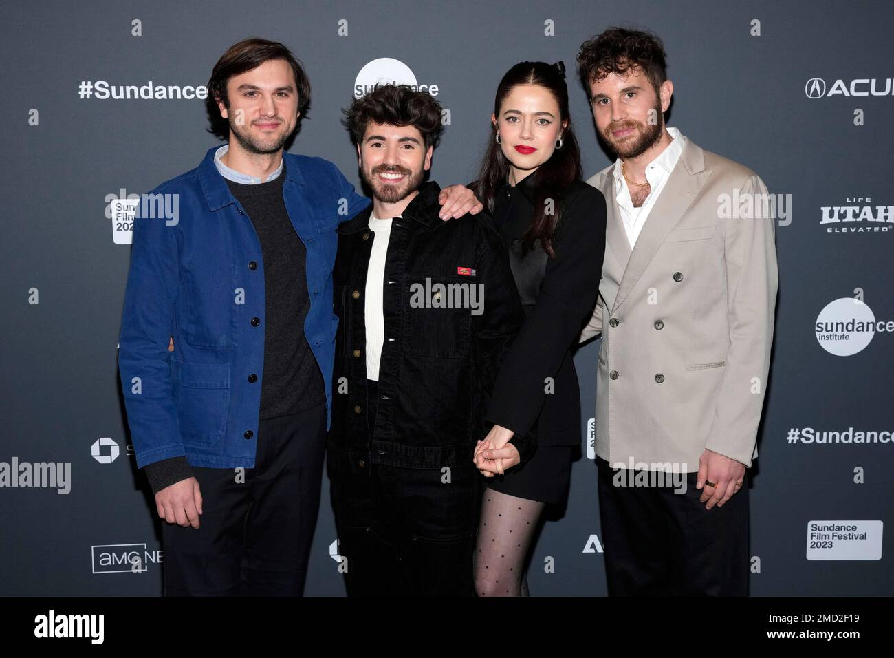 Nick Lieberman, from left, Noah Galvin, Molly Gordon and Ben Platt ...