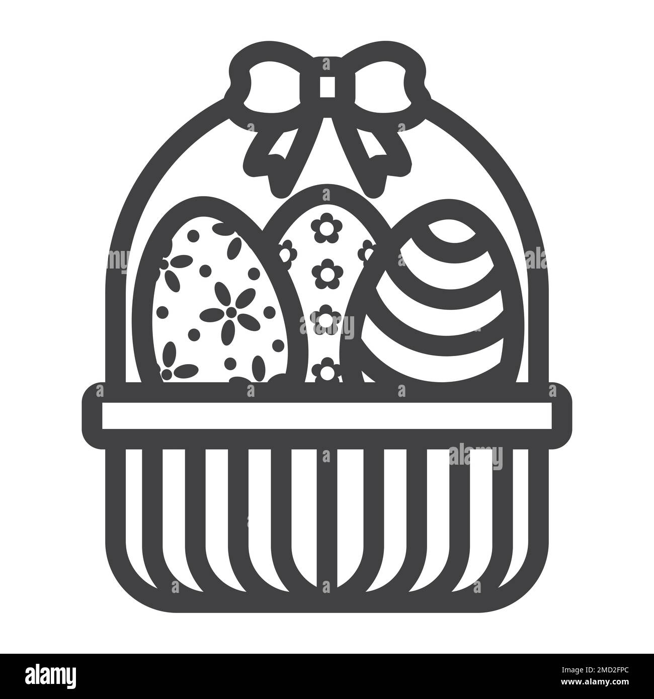 Easter Eggs In Basket line icon, easter and holiday, decor sign vector ...