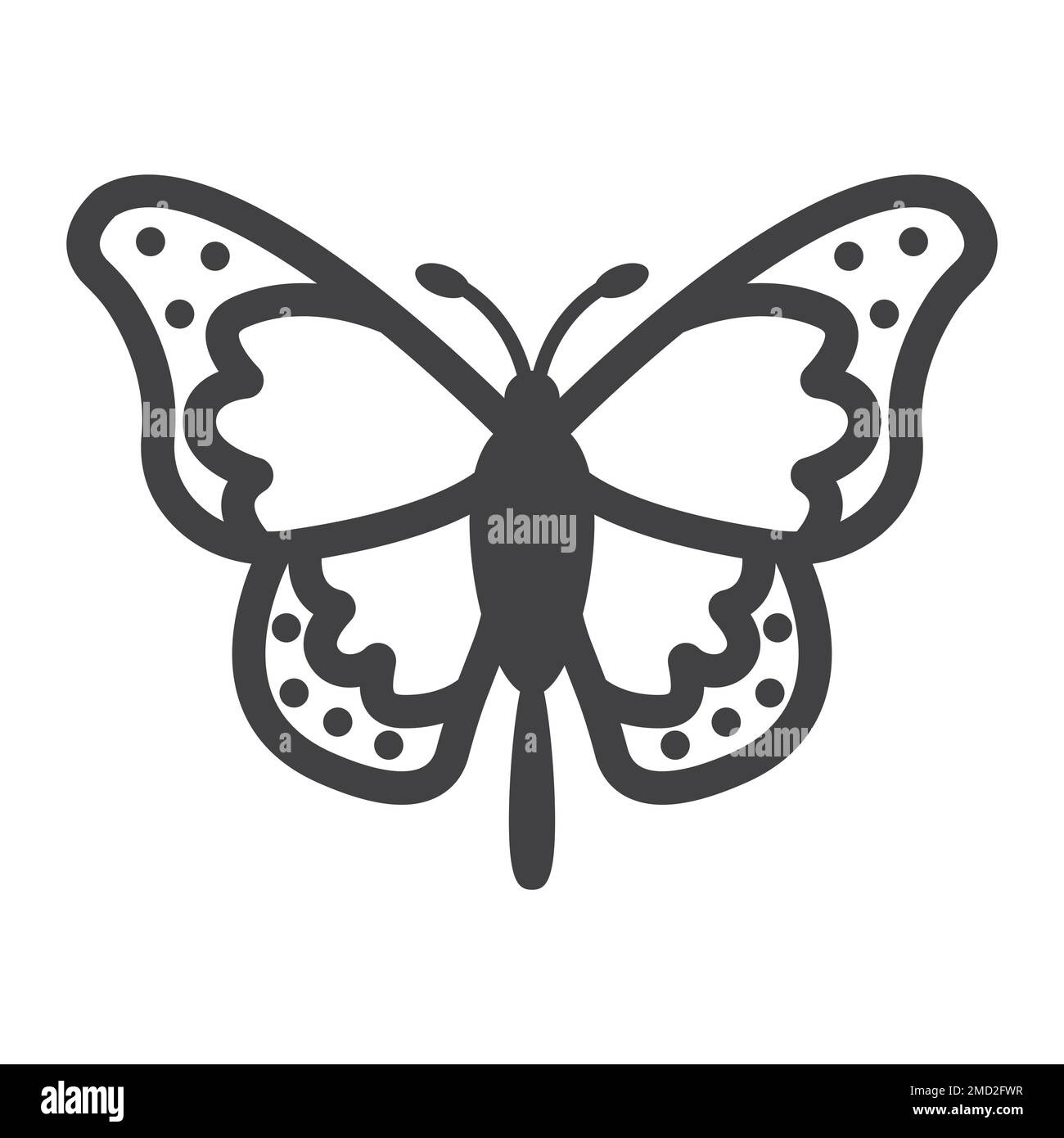 Butterfly line icon, easter and holiday, insect sign vector graphics, a ...