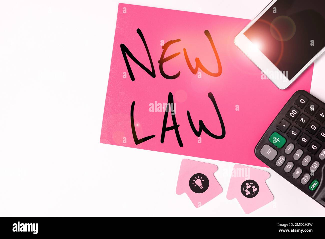 Sign displaying New Law, Internet Concept system of rules that enforced ...