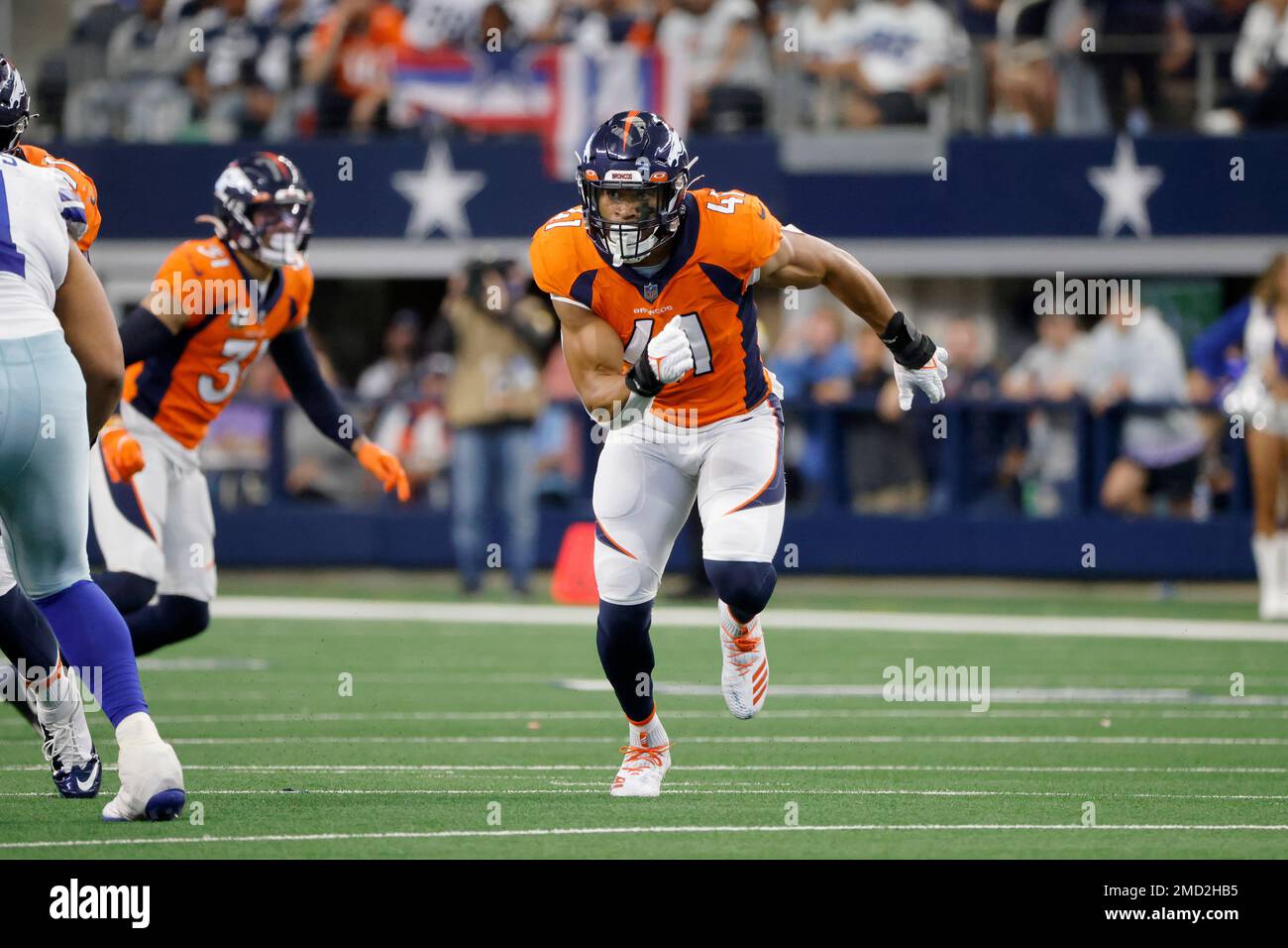 Denver Broncos safety Jamar Johnson (41) defends against the Dallas ...
