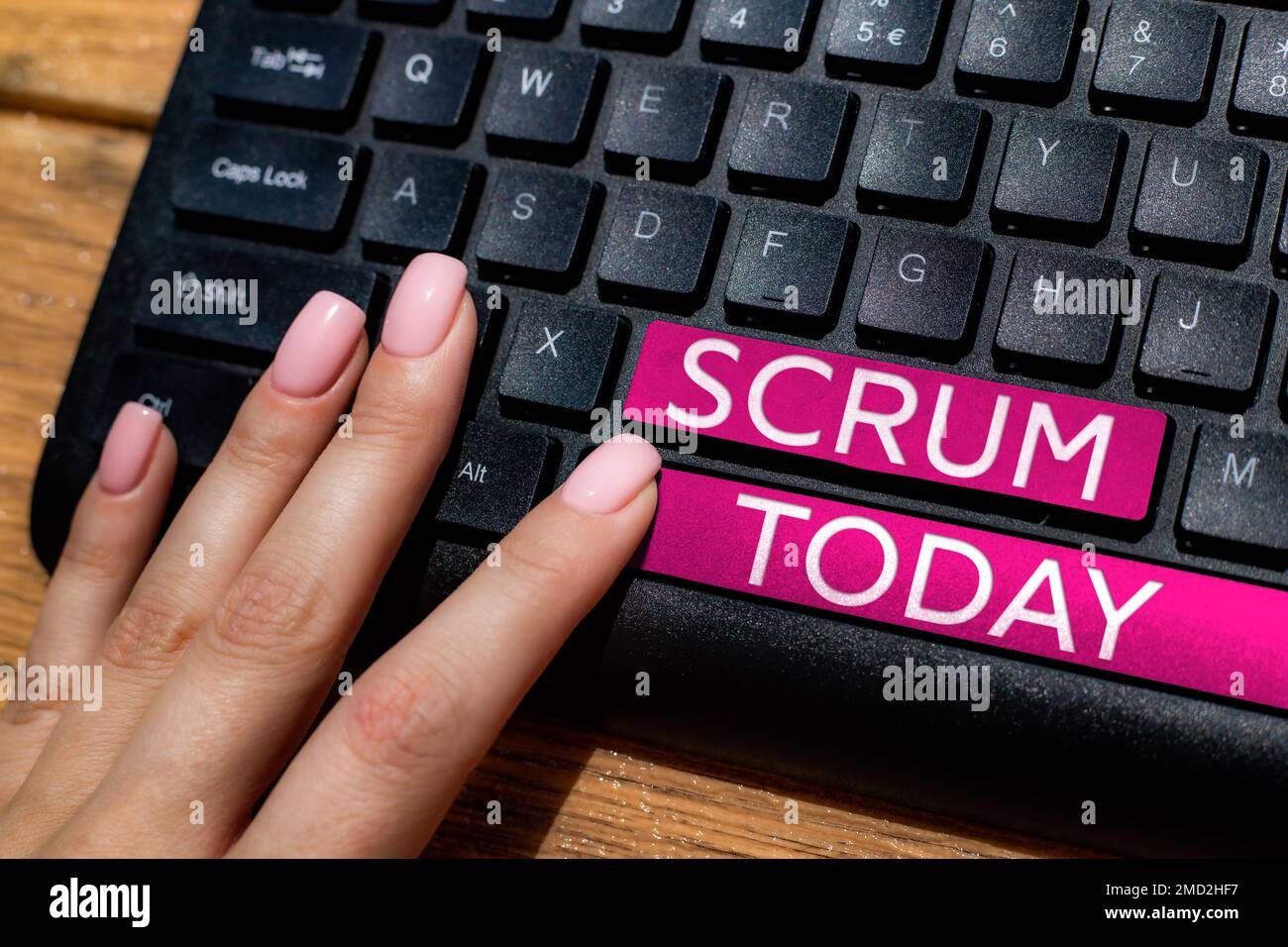 Hand writing sign Scrum. Business concept handwriting as distinct from print written characters ...