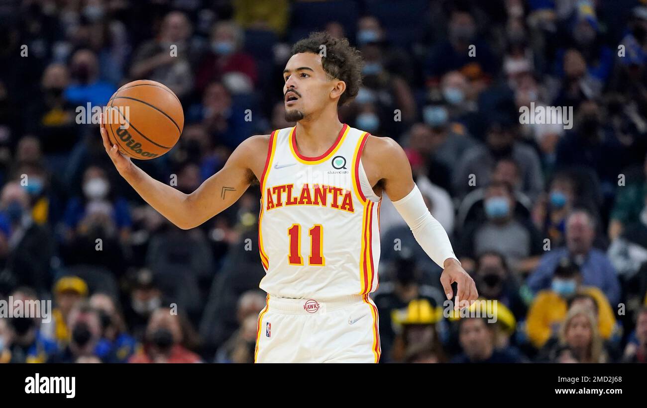 Atlanta Hawks guard Trae Young against the Golden State Warriors during ...