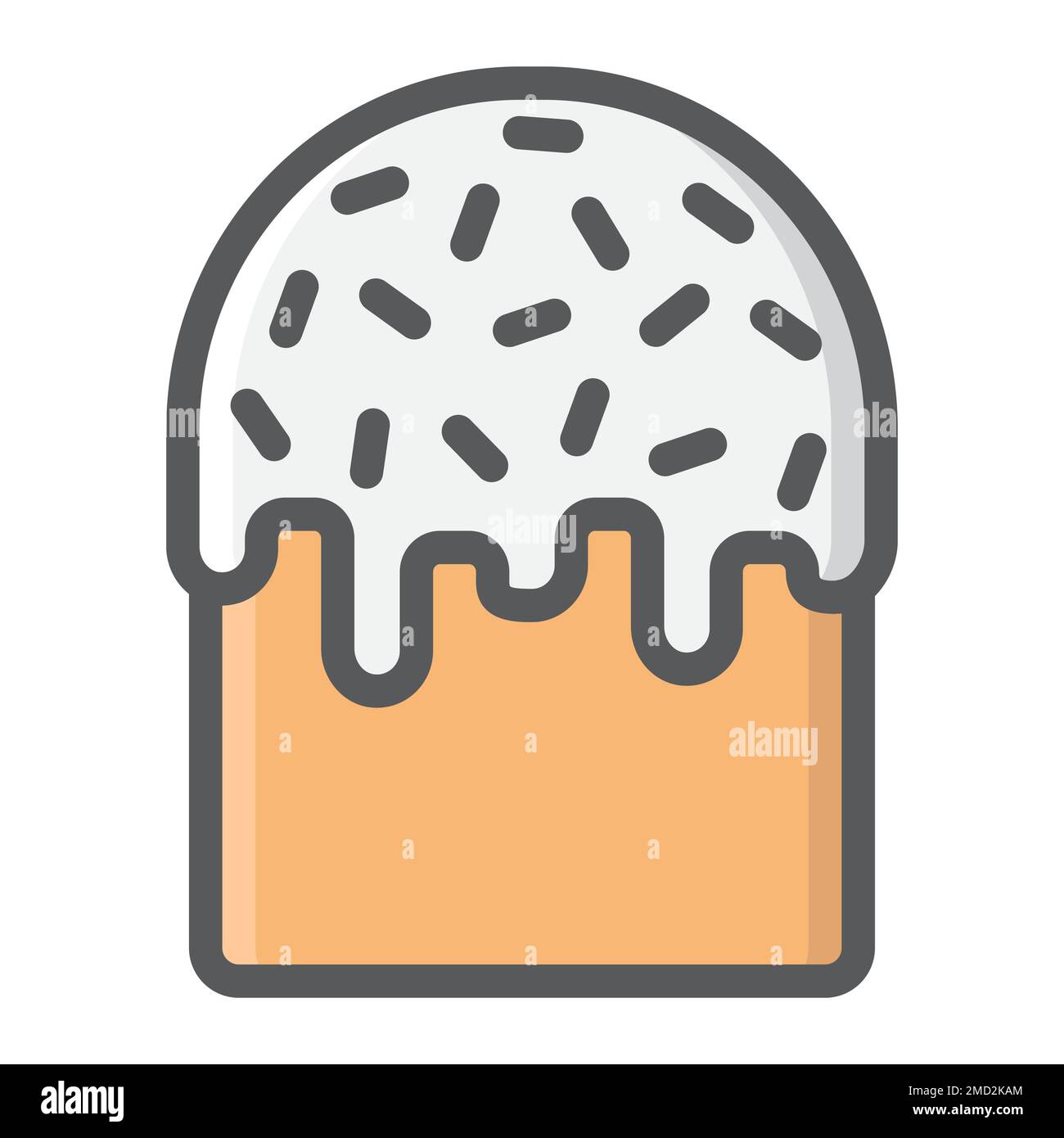 Easter cake filled outline icon, easter and holiday, sweet sign vector ...