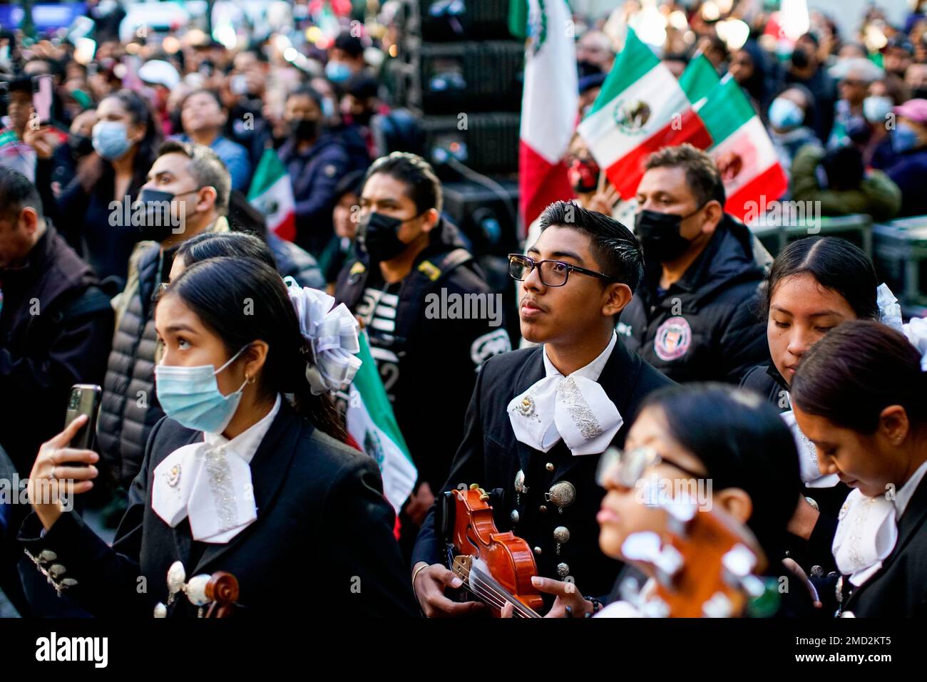 Supporters of Mexican President Andres Manuel Lopez Obrador listen to ...