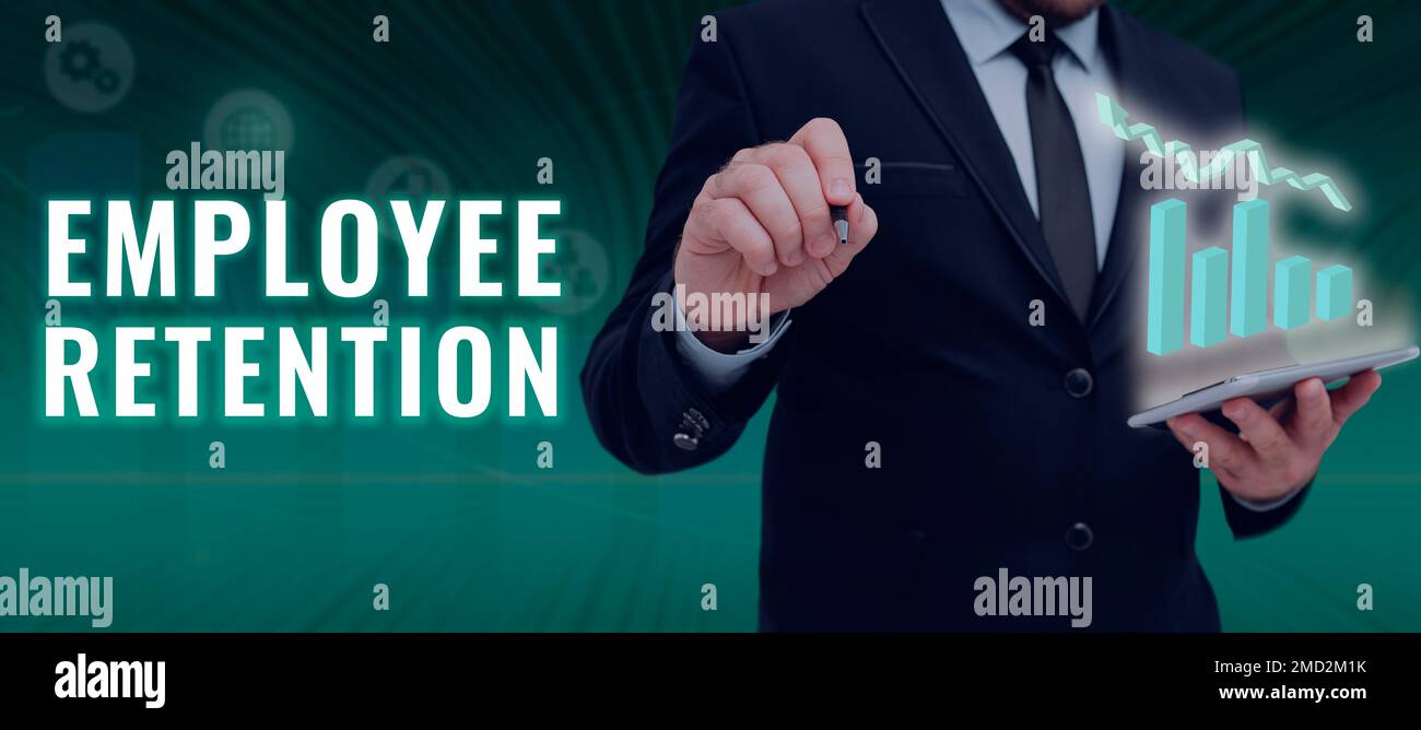 Conceptual caption Employee Retention. Concept meaning internal ...