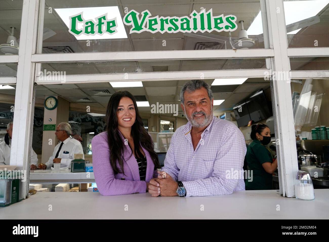 Felipe Valls Jr., right, owner of Versailles Restaurant, right, poses ...