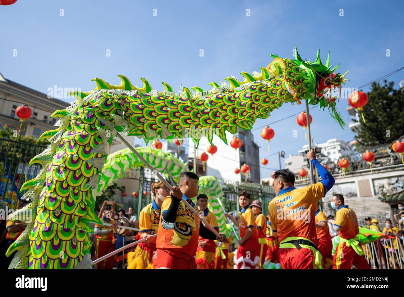 Ho Chi Minh City Vietnam 21 Jan 2023 Dragon And Lion Dance Show In
