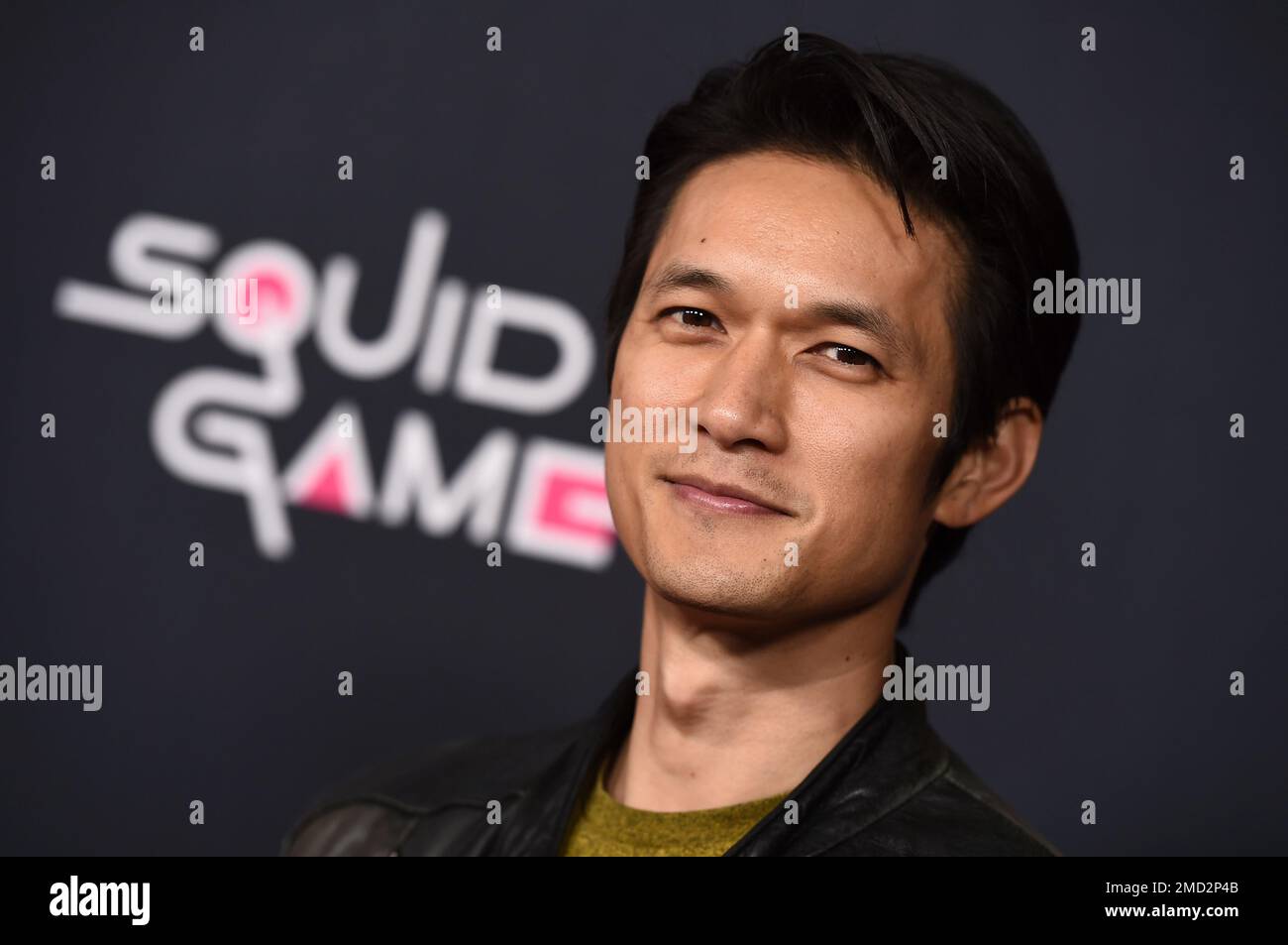 Harry Shum Jr. arrives at a red carpet event for "Squid Game" on Monday ...