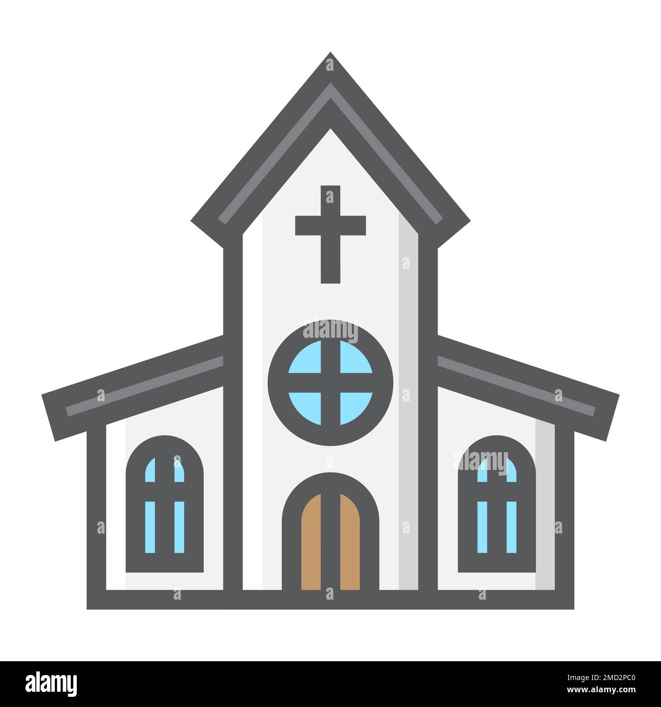 Church filled outline icon, easter and holiday, building sign vector ...