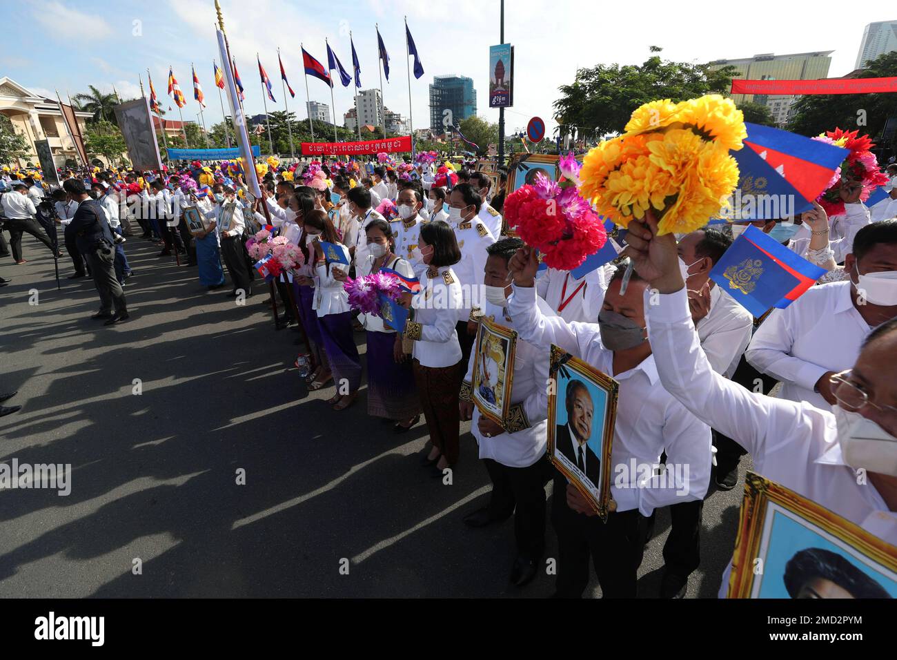 Cambodian civil servants participating during the country's 68th ...