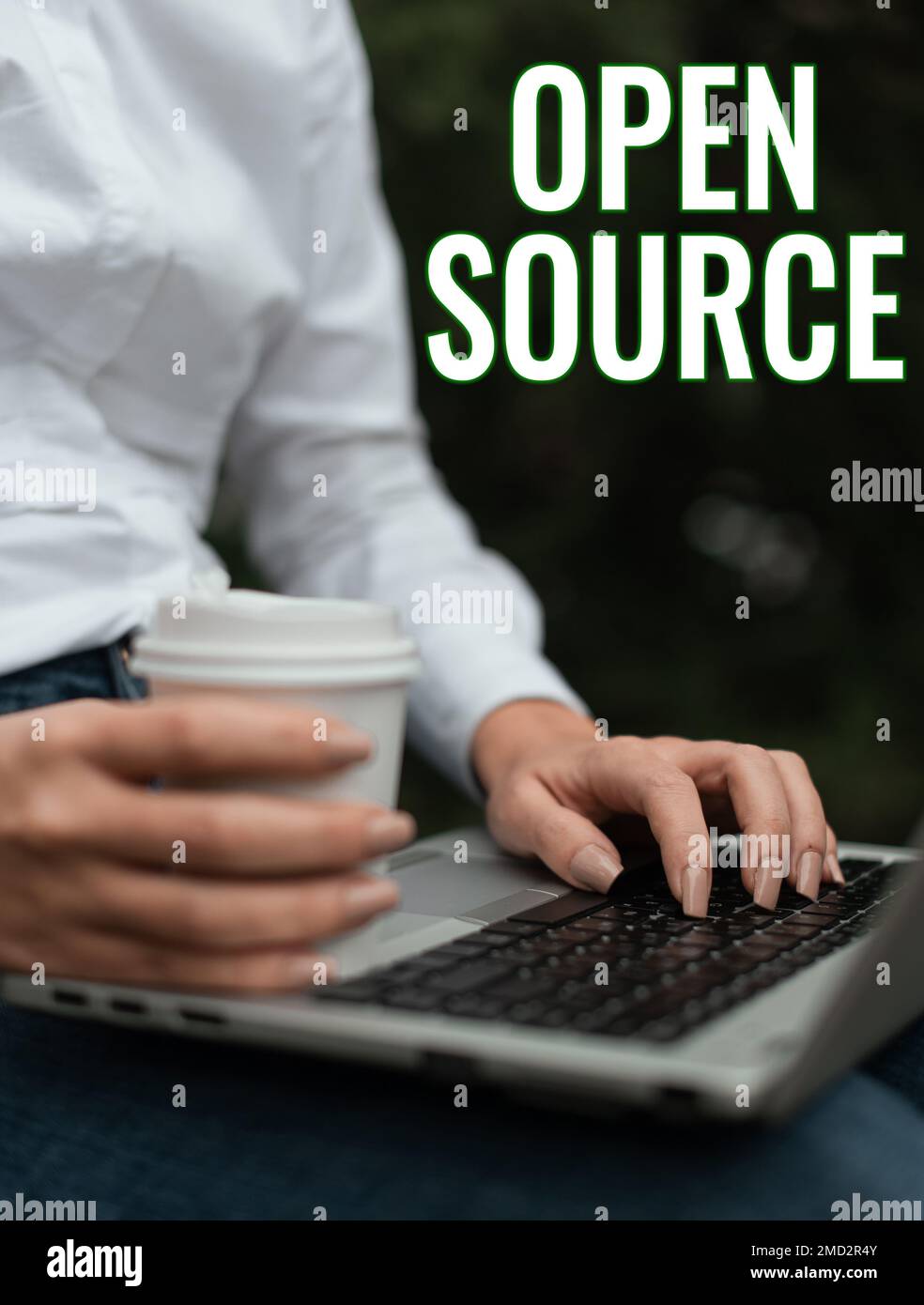 Handwriting text Open Source. Word Written on denoting software which original source code ...