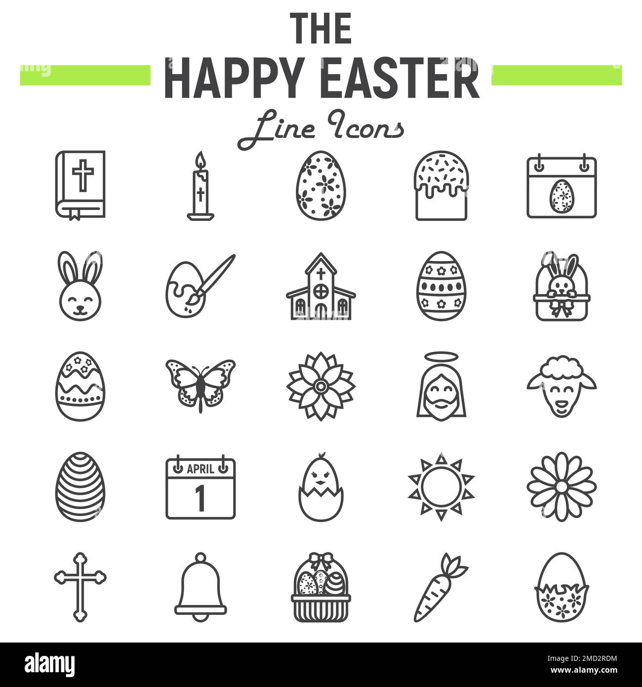 Easter rabbit basket icon vector hi-res stock photography and images ...