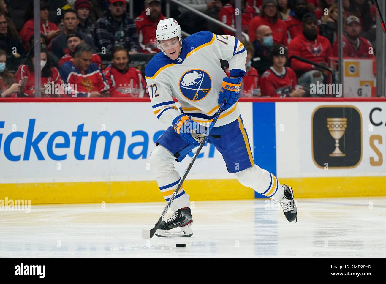 Buffalo Sabres right wing Tage Thompson in action in the first period ...