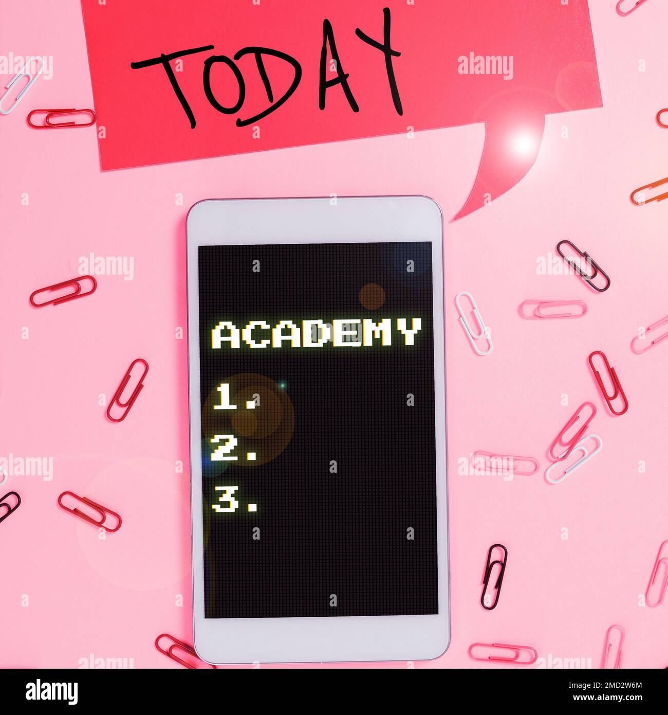 Hand writing sign Academy. Concept meaning where students can go to ...