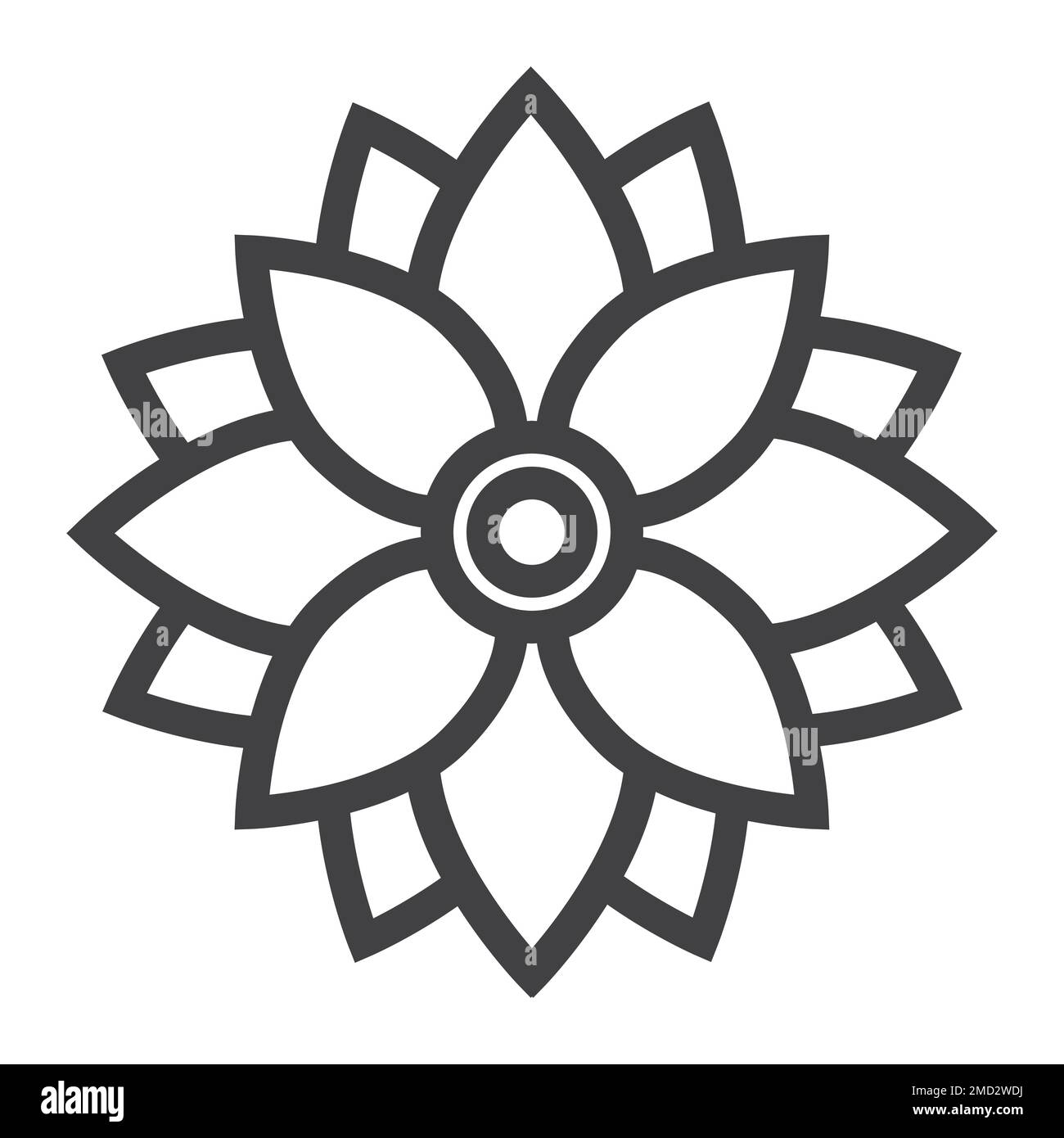 Flower Astra line icon, easter and holiday, nature sign vector graphics ...